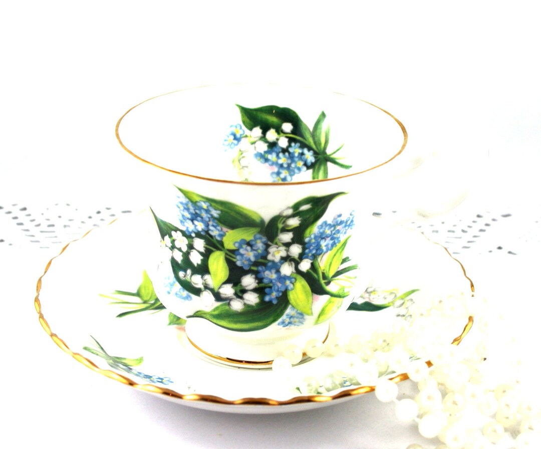 Royal Albert Lovely Duo, Lily of the Valley Theme, Montrose Shape, Gold ...