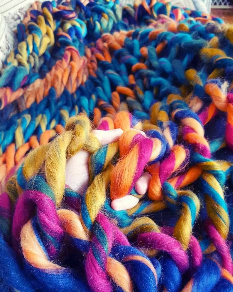 Chunky Knit Blanket-arm Knitting - Etsy