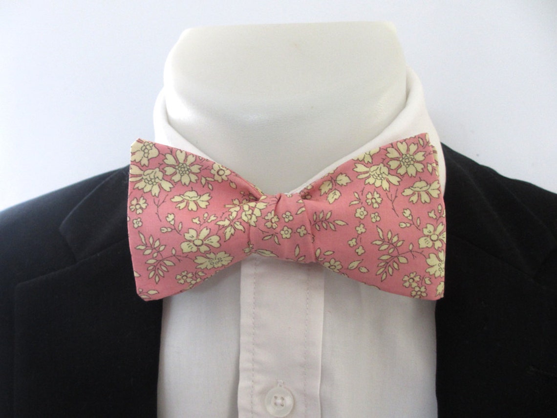 Men's Bowtie in Liberty Print " Capel " - Pink Floral Colorway - Floral ...