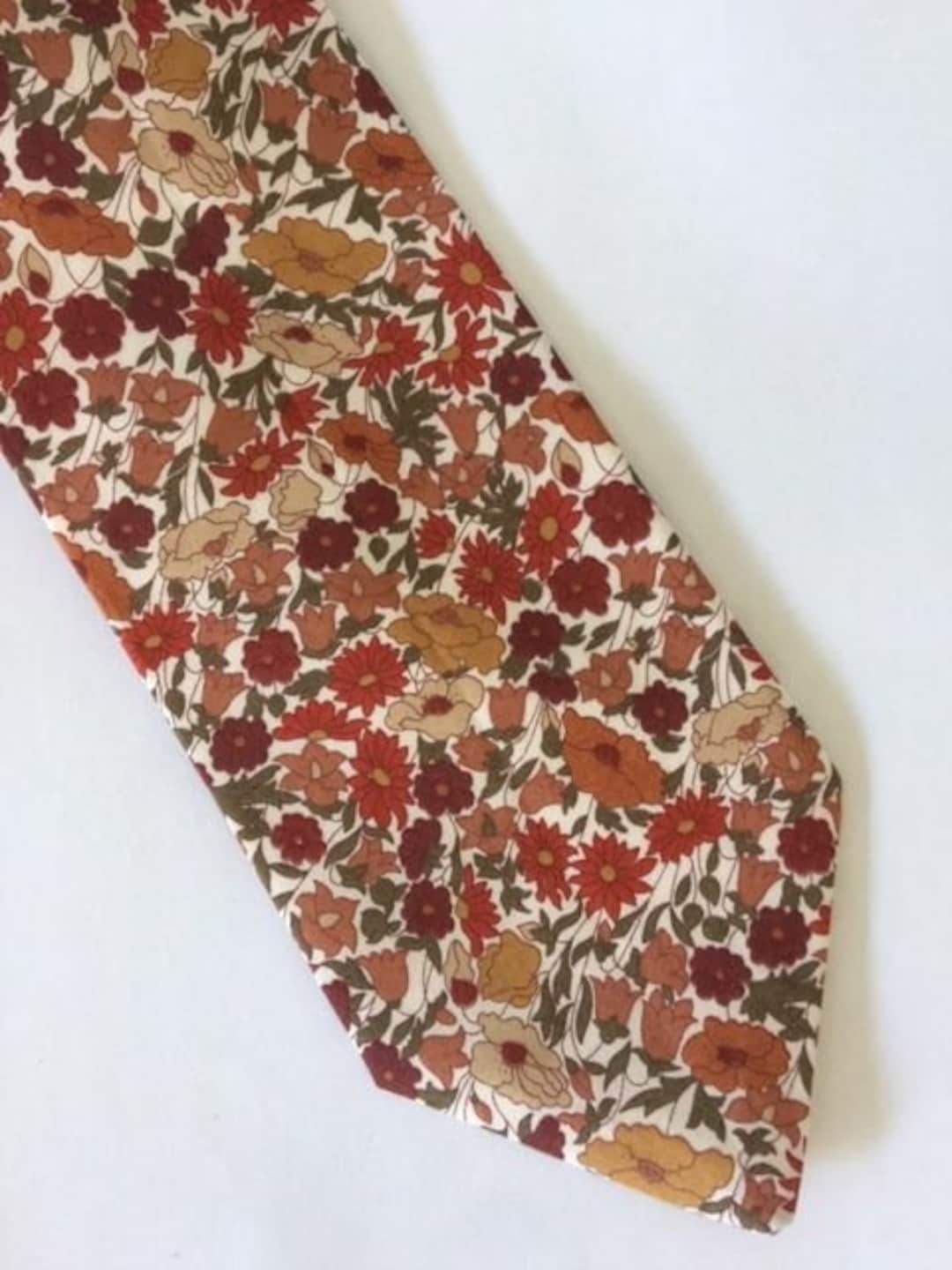 Liberty Print Men's Necktie Made in Poppy & Daisy ~ Floral Necktie in ...