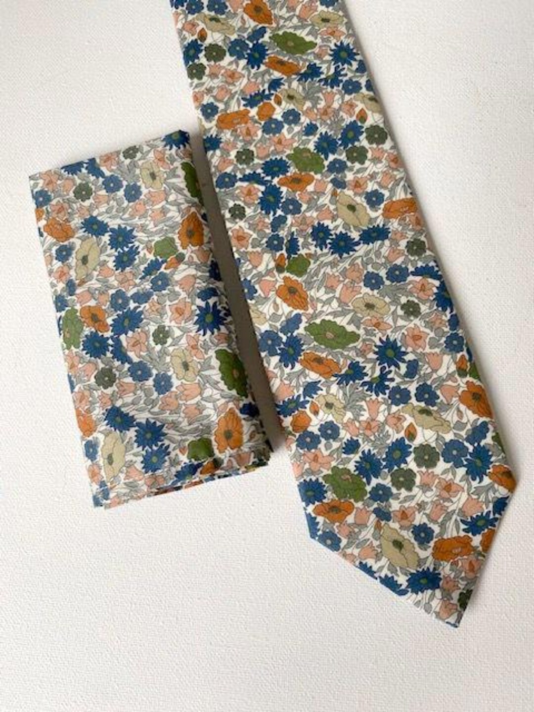 Men's Necktie Made in Poppy & Daisy ~ Floral Necktie in Autumnal ...