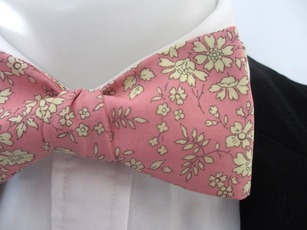 Men's Bowtie in Liberty Print " Capel " - Pink Floral Colorway - Floral ...