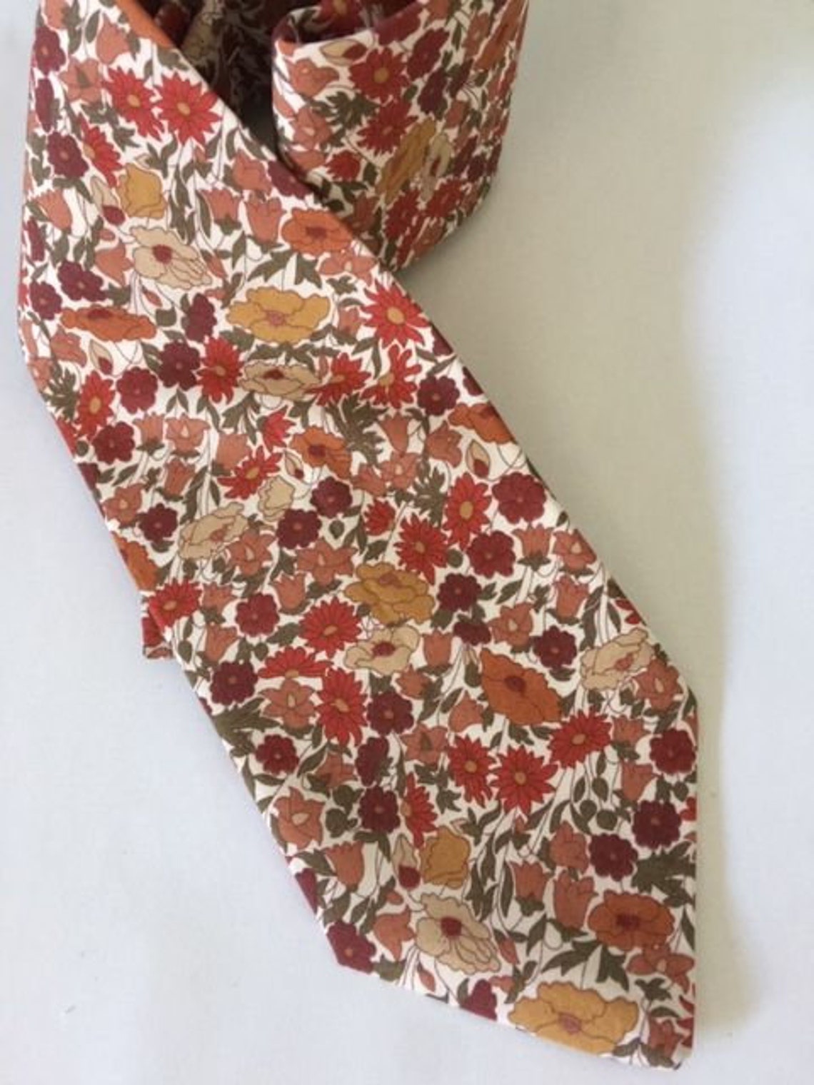 Liberty Print Men's Necktie Made in Poppy & Daisy ~ Floral Necktie in ...