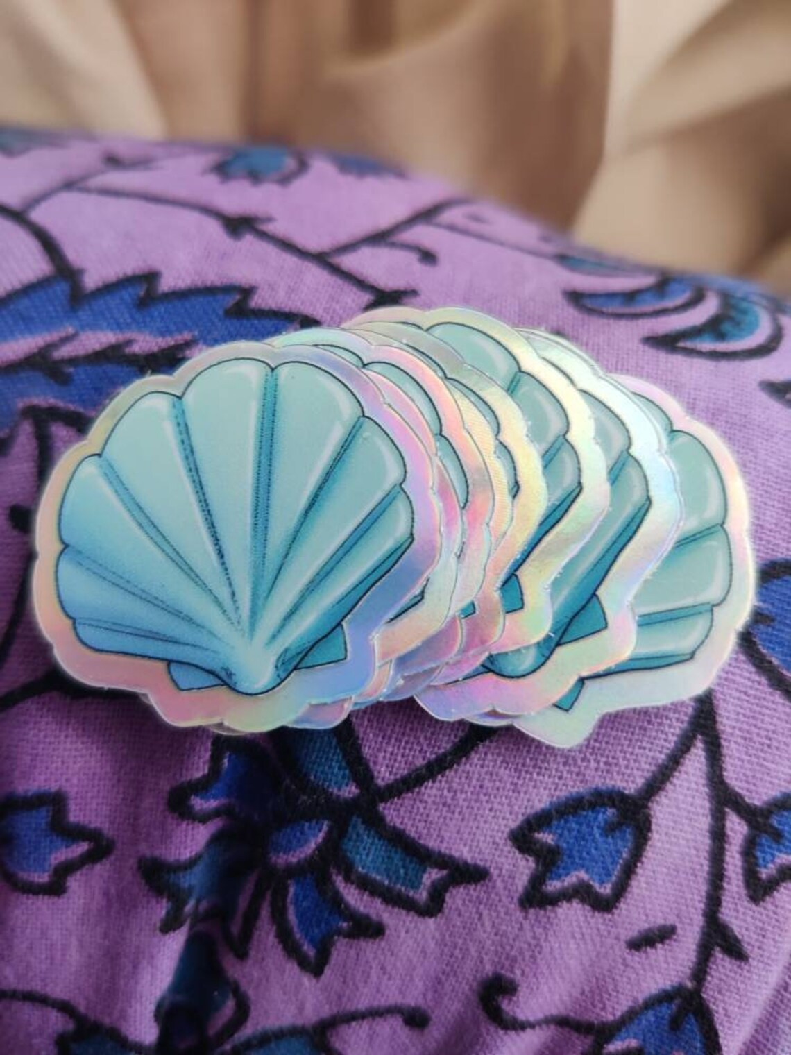 Tiny Shell Holographic Shell Sticker - Etsy