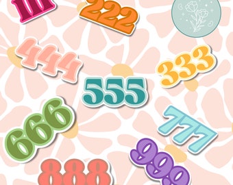 Angel Number Manifest Sticker Handmade, Circle, Pink, Blue, Purple, 111 ...