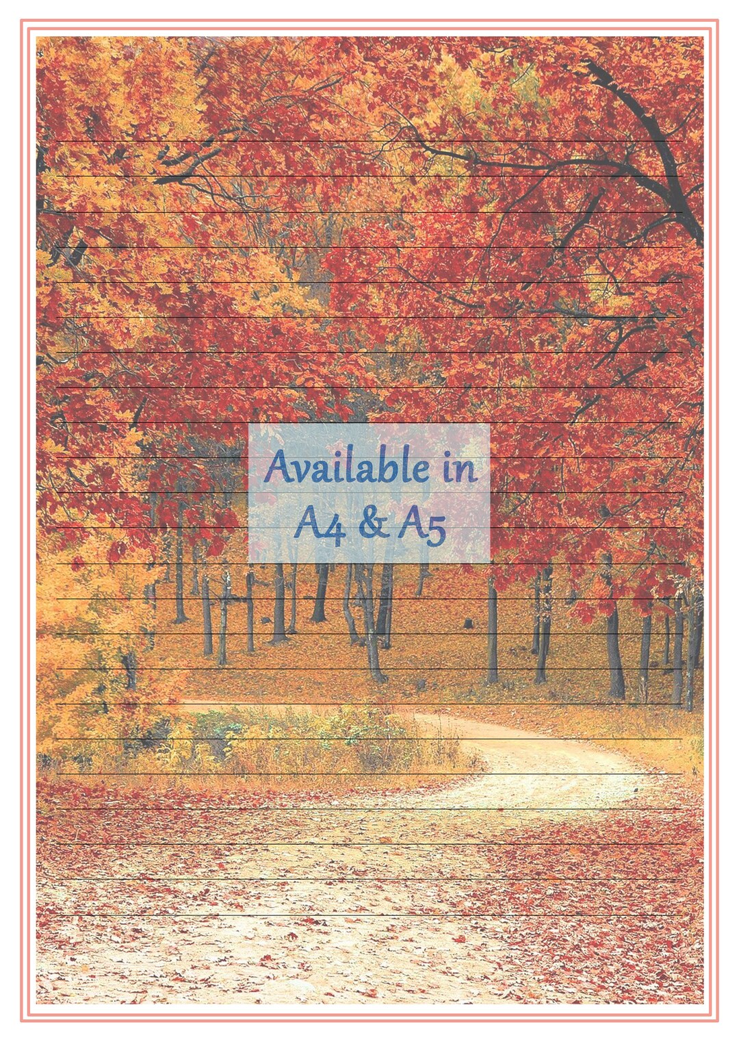 Printable Stationery Autumn Letter Paper A4 Lined Snail - Etsy