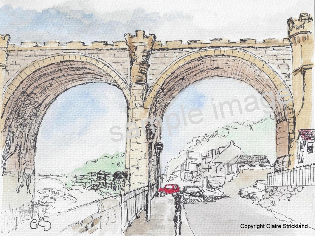 The Viaduct, Waterside, Knaresborough. - Giclee Print of Original ...