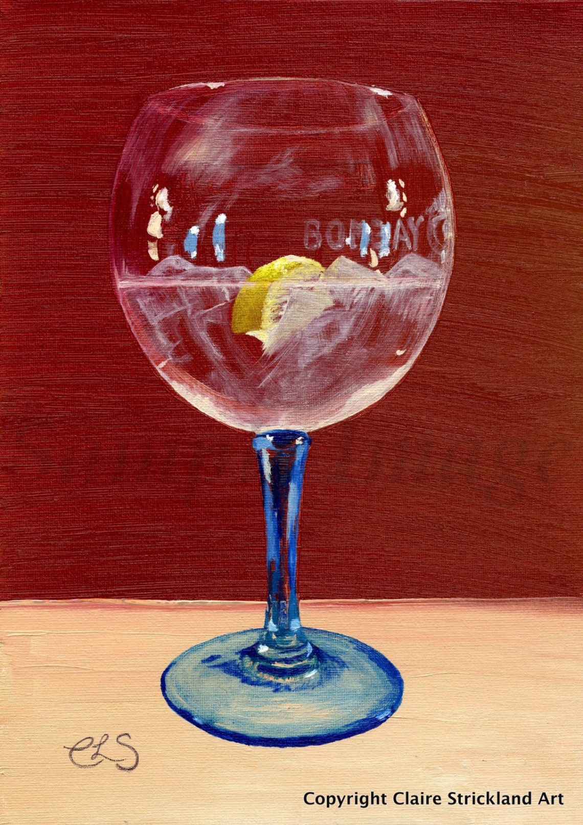 Posh Gin & Tonic - Print of Original Still Life Realism Oil Painting by ...