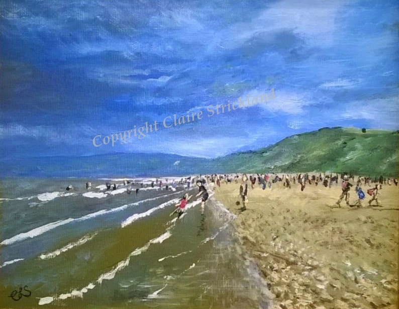 Filey Bay Print of Original Oil Painting by English Artist Claire ...