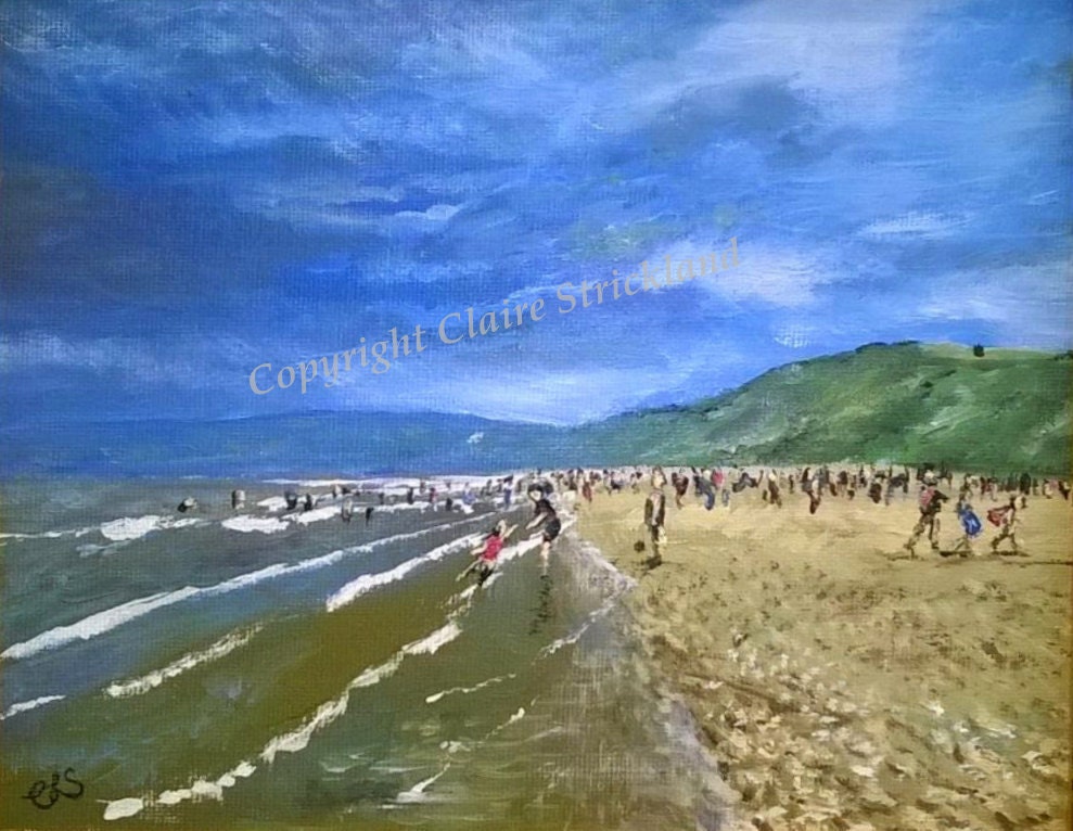 Filey Bay Print of Original Oil Painting by English Artist Claire ...