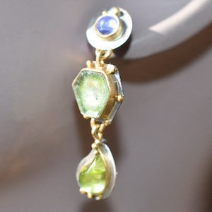 Watermelon Tourmaline, Peridot, Iolite Earrings - Etsy