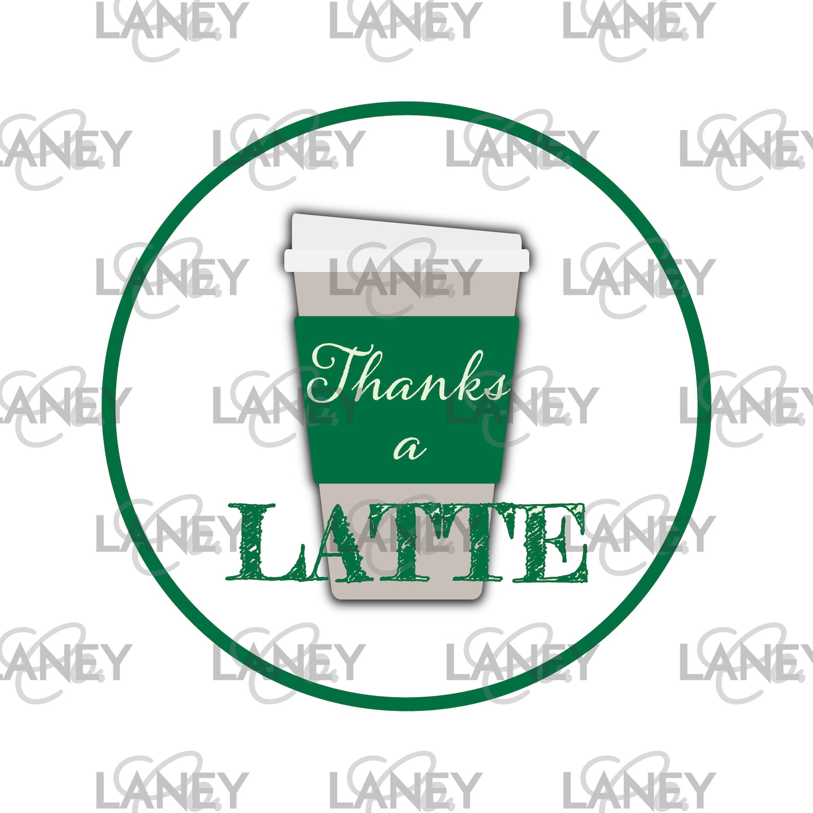 Coffee-themed thanks a Latte Thank You Tag | Etsy