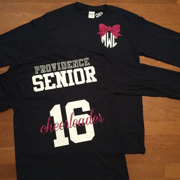 Long Sleeve School Spirit Monogramed Shirts - Etsy