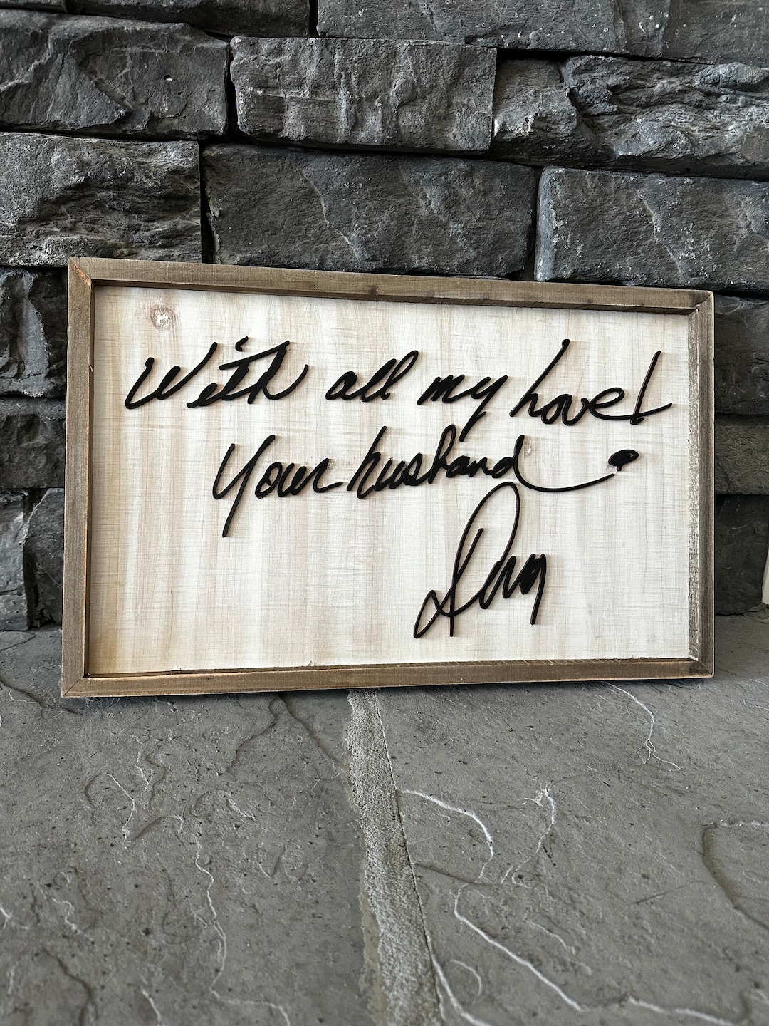 Custom Handwritten Note Sign | Handwriting Art | 3D Personalized Hand ...