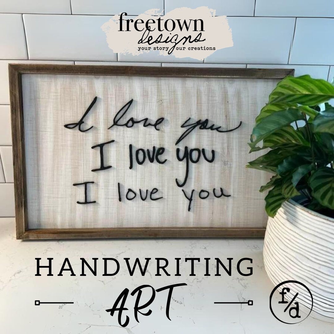I Love You Family Handwriting Art | 3D Custom Hand-drawn Wooden Sign ...