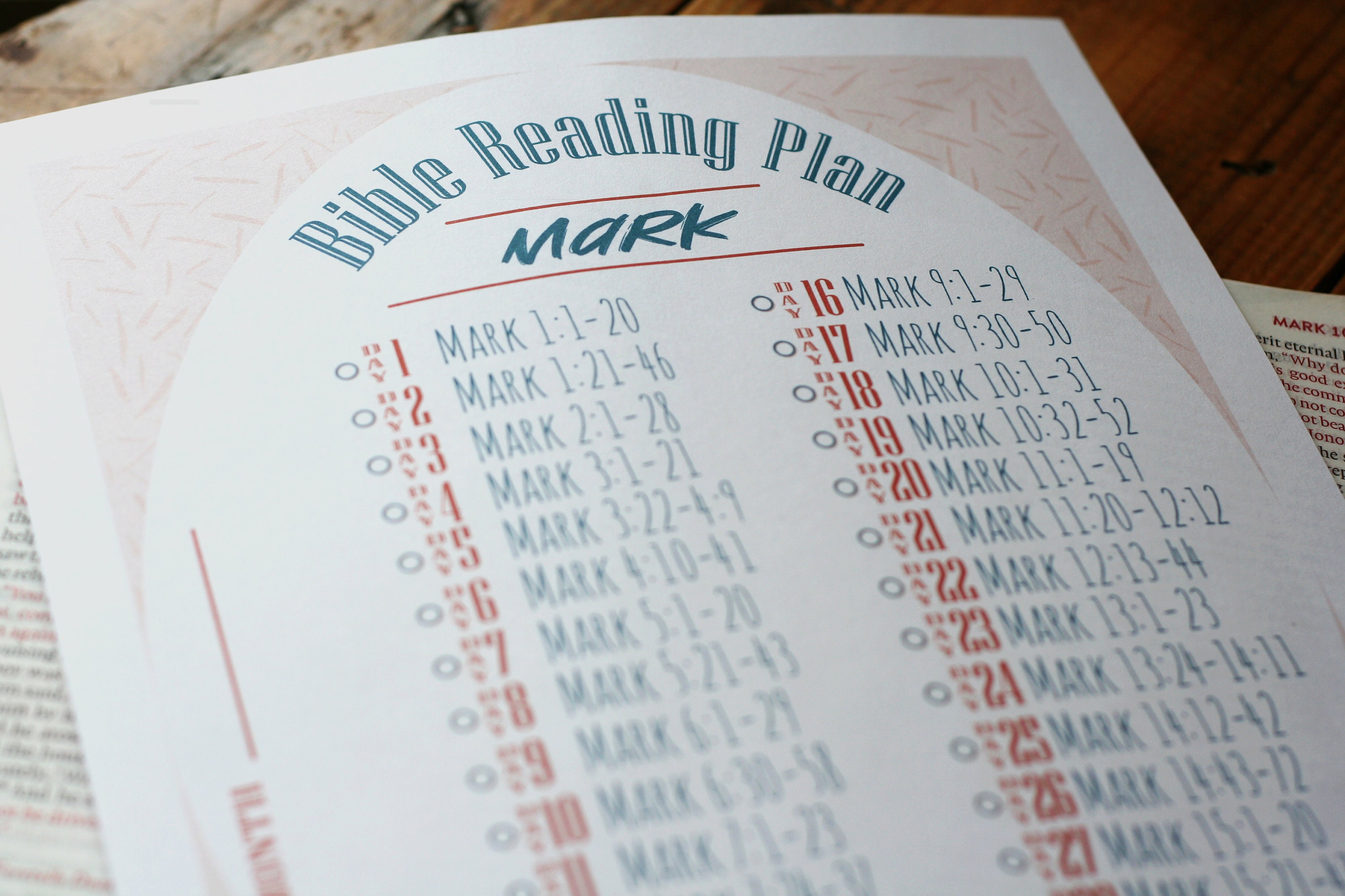 Mark Reading Plan, Bible Reading Plan for Kids, Printable Bible Reading ...