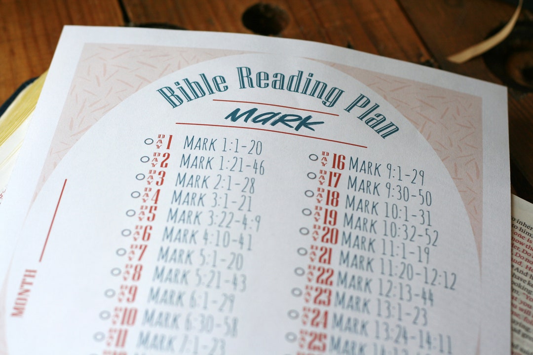 Mark Reading Plan, Bible Reading Plan for Kids, Printable Bible Reading ...