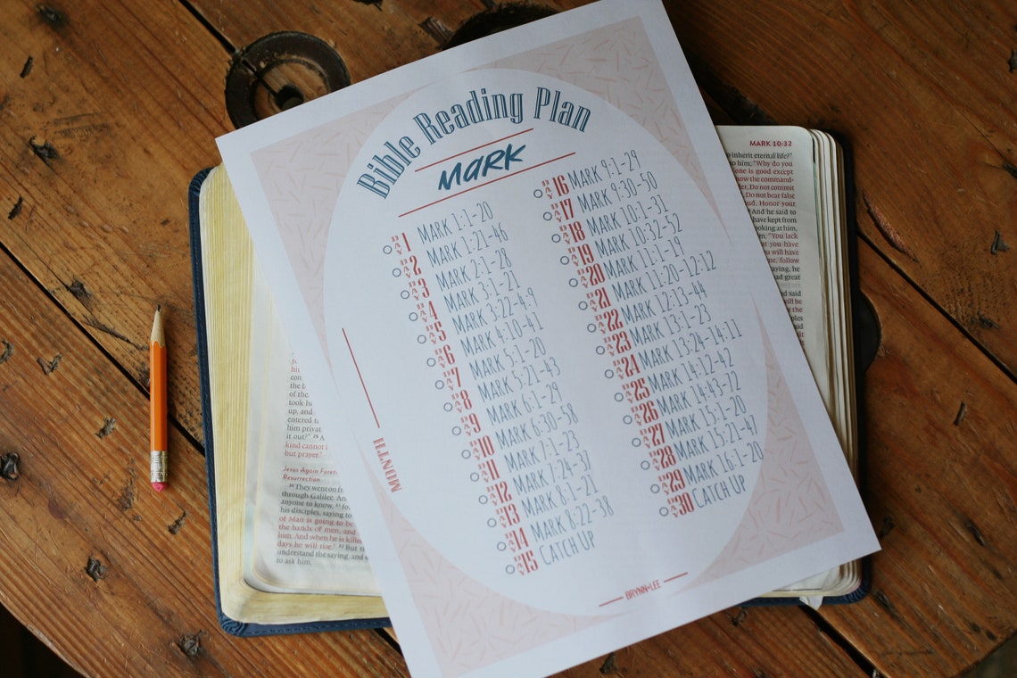 Mark Reading Plan, Bible Reading Plan for Kids, Printable Bible Reading Plan - Etsy