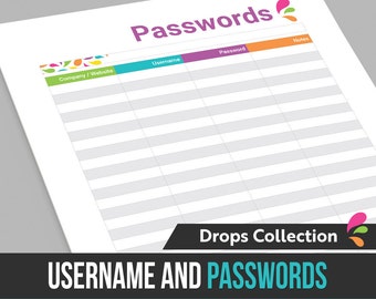 Username and Passwords List Instant Download PDF Format | Etsy