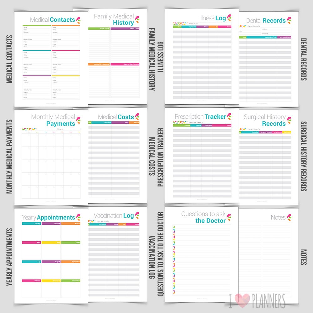 Medical Planner - Instant Download! - 13 Pages in PDF Format Ready to ...