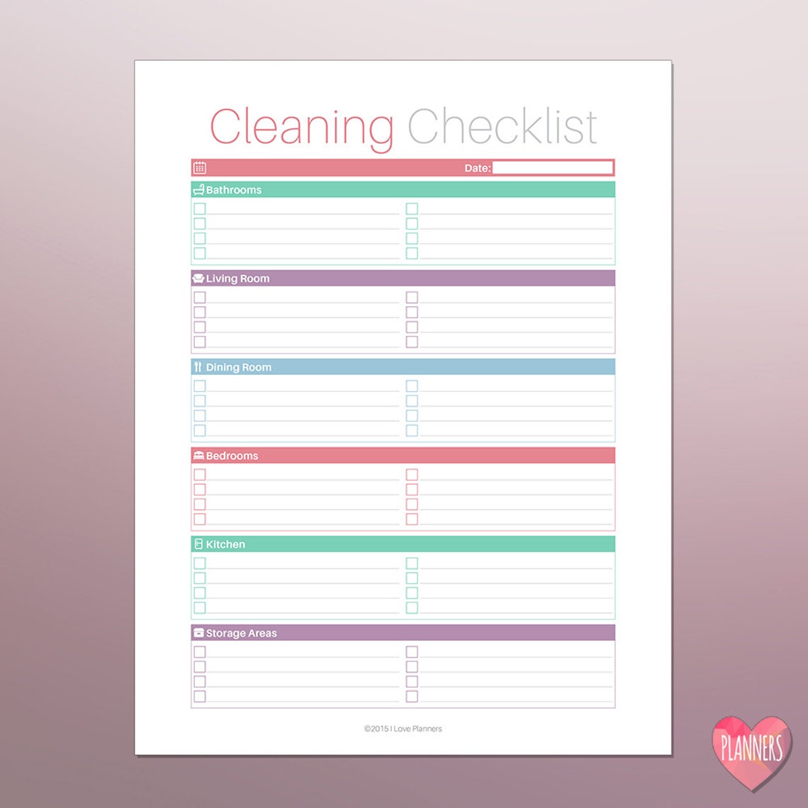 Modern Cleaning Checklist Bundle - Instant Download! 16 Pages in PDF ...