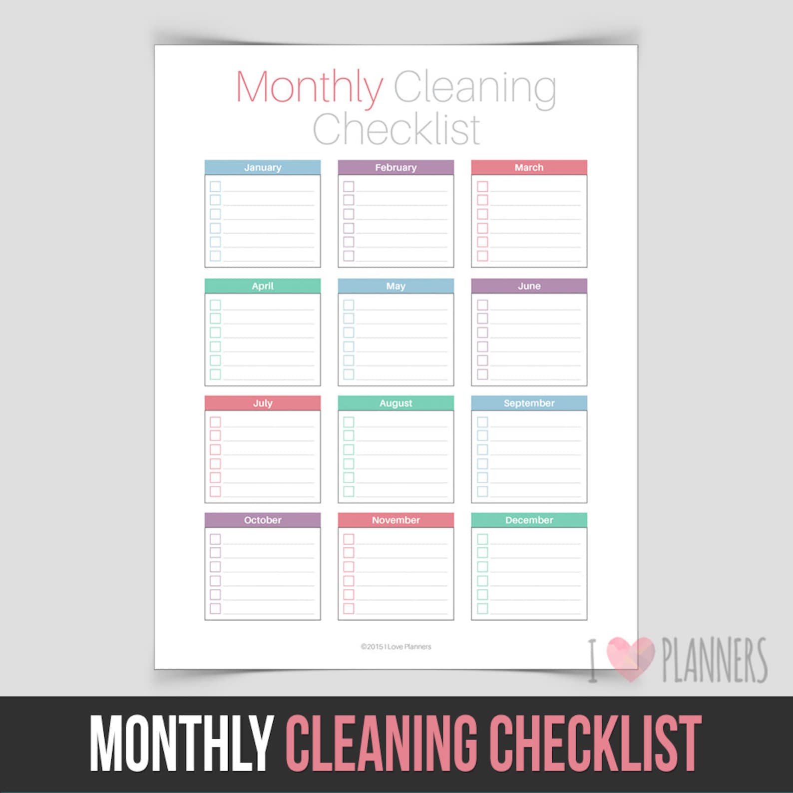 Monthly Cleaning Checklist - Instant Download! PDF Format Ready to ...