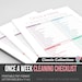 Once a Week Cleaning Checklist - Instant Download! PDF Format Ready to ...