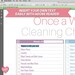 Once a Week Cleaning Checklist - Instant Download! PDF Format Ready to ...