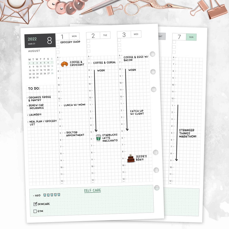 2022-2023 Japanese Style Weekly Planner Inserts A5 Size - Etsy Australia