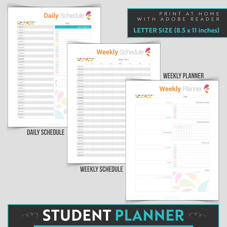 College Student Planner Instant Download 14 Pages in PDF Format Ready ...
