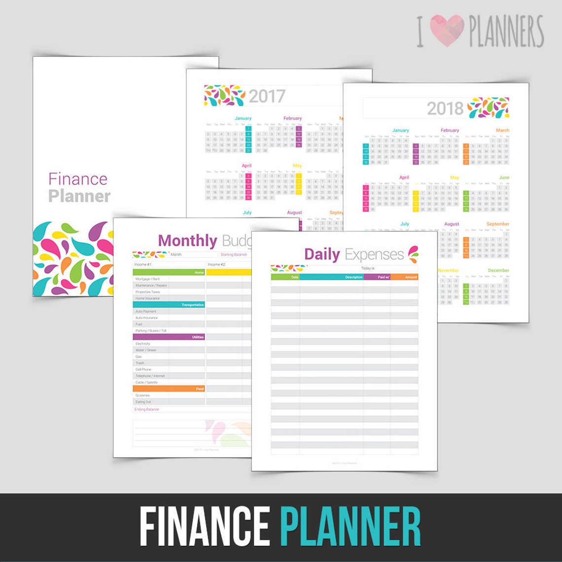 Finance Planner - Finance Binder - 11 Pages in PDF Format Ready to ...