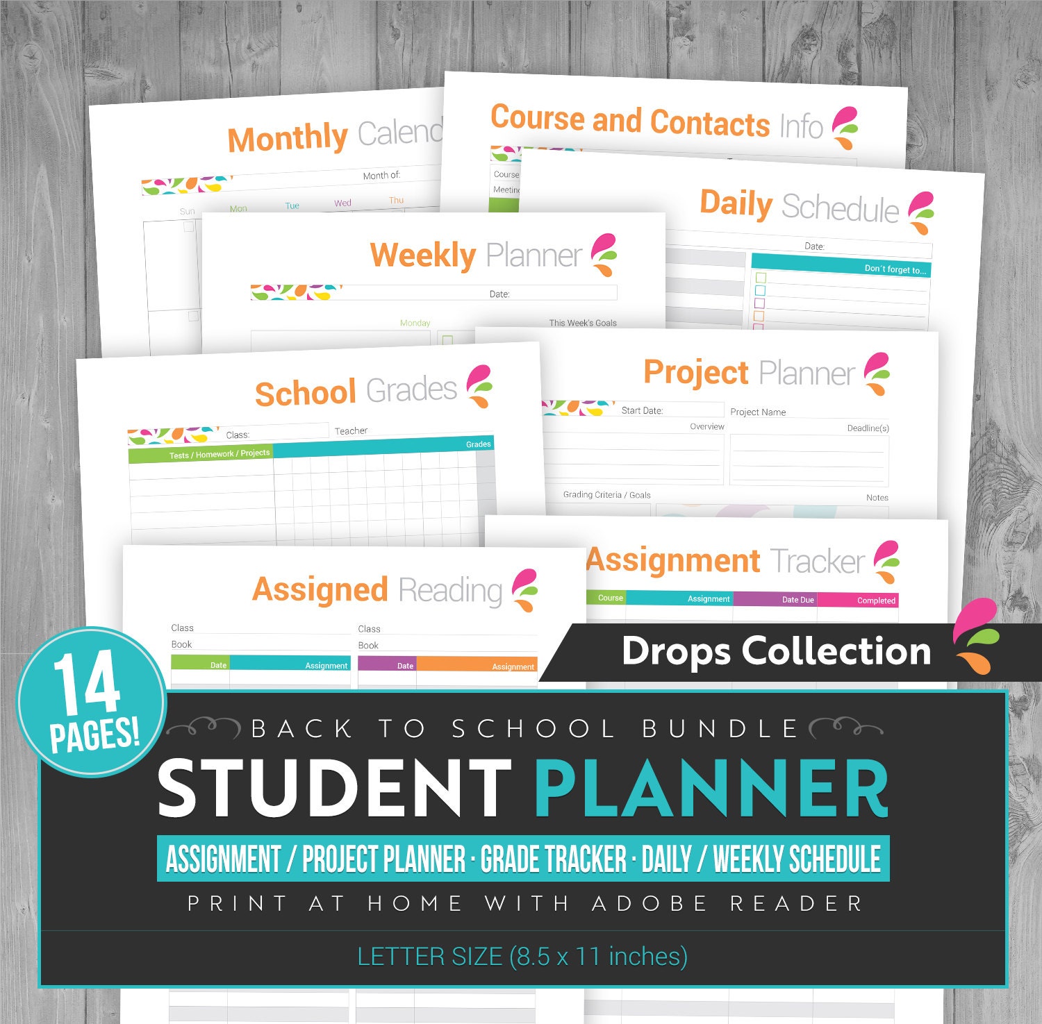 College Student Planner - Instant Download! - 14 Pages in PDF Format ...