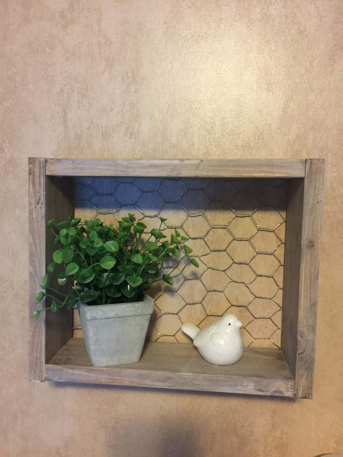 Chicken Wire Farmhouse Shelf Modern Farmhouse Decor Rustic | Etsy