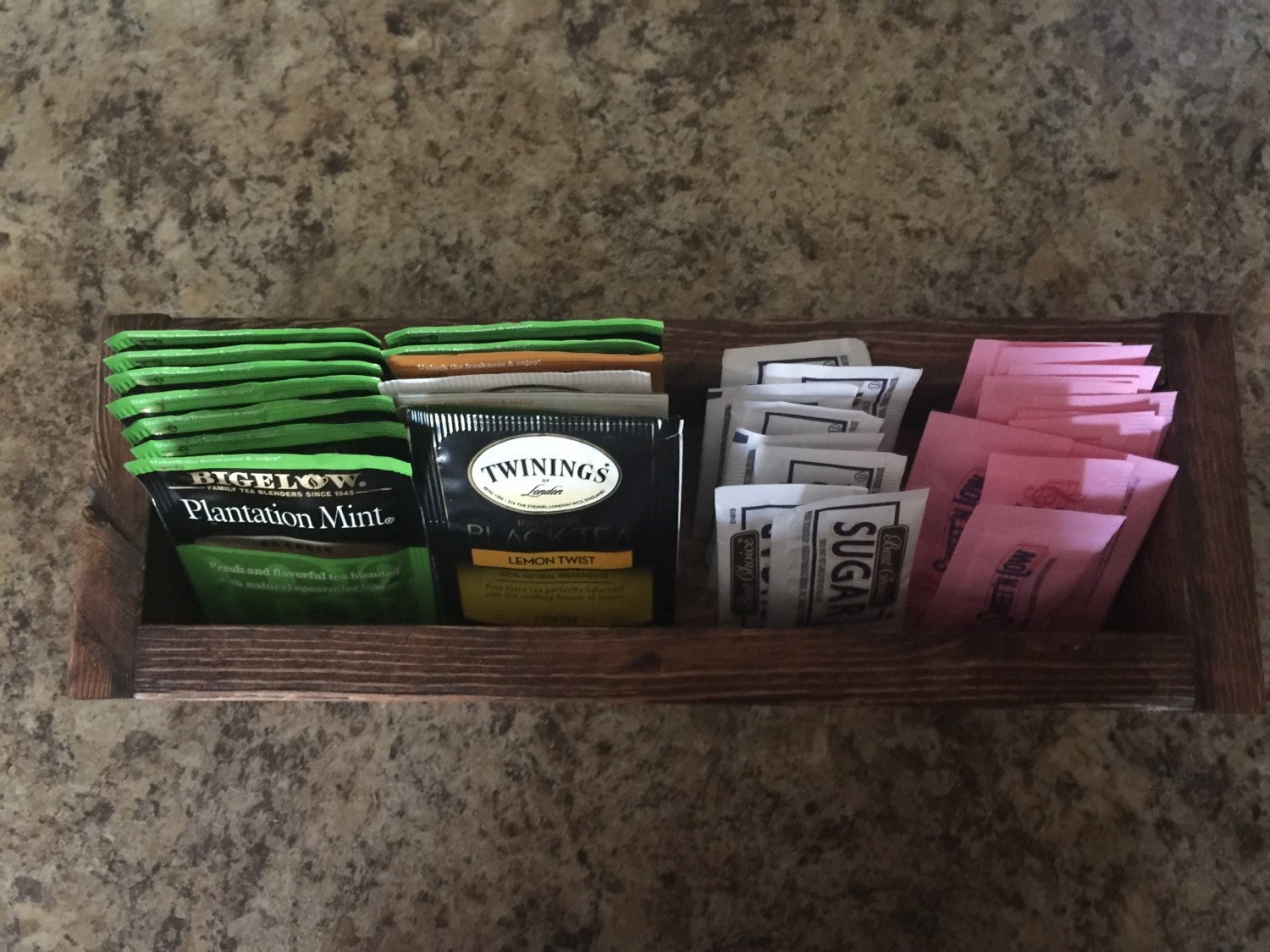 Rustic Wooden Tea Box Tea Organizer Kitchen Organizer Box - Etsy