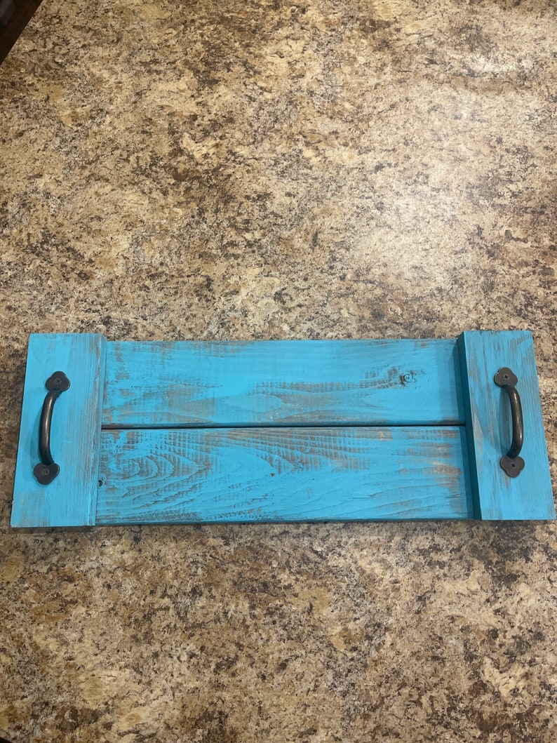 Rustic Wooden Tray Many Colors Available - Etsy