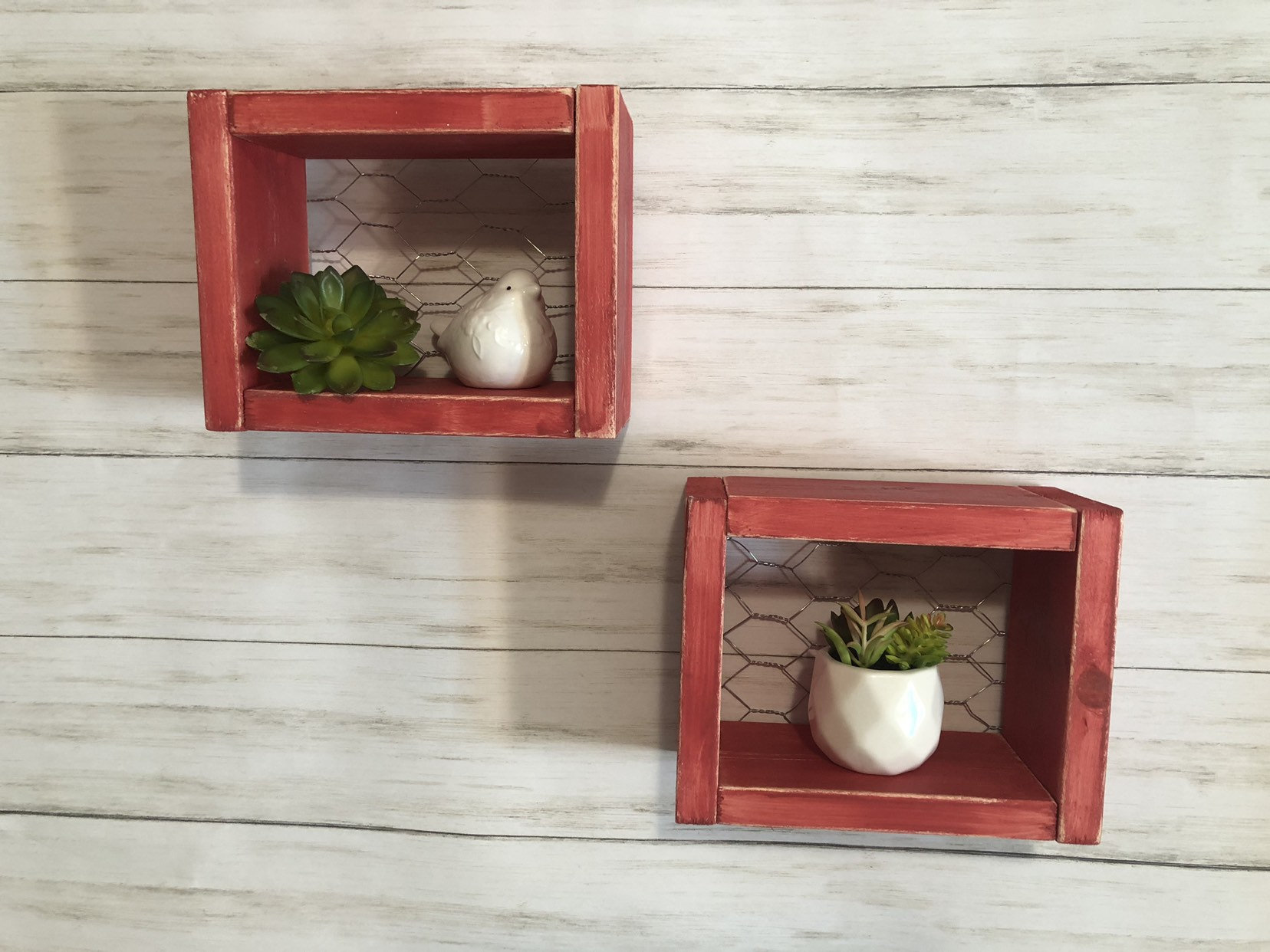 Chicken Wire Shelf Set, Many Colors, Farmhouse Shelf Set - Etsy