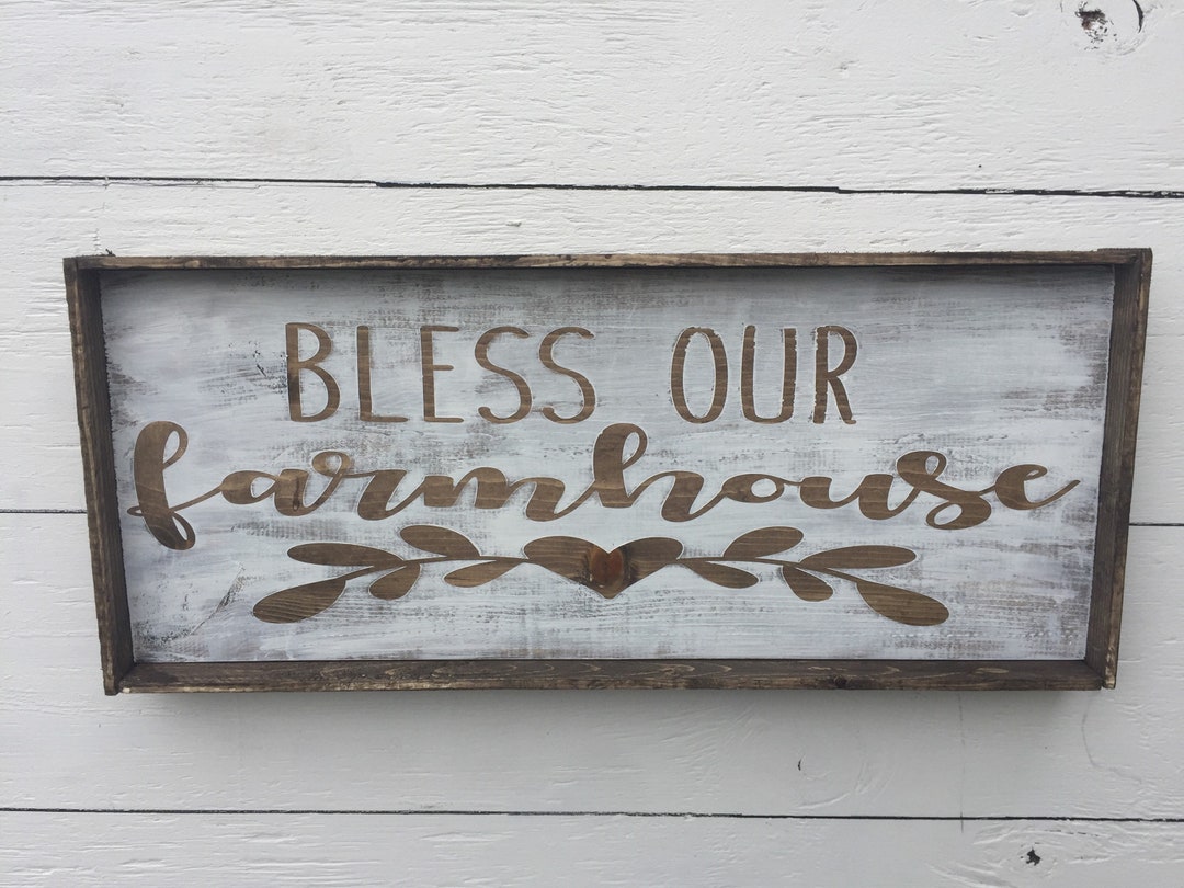 Bless Our Farmhouse Wood Sign , Rustic Sign, Modern Farmhouse Decor ...