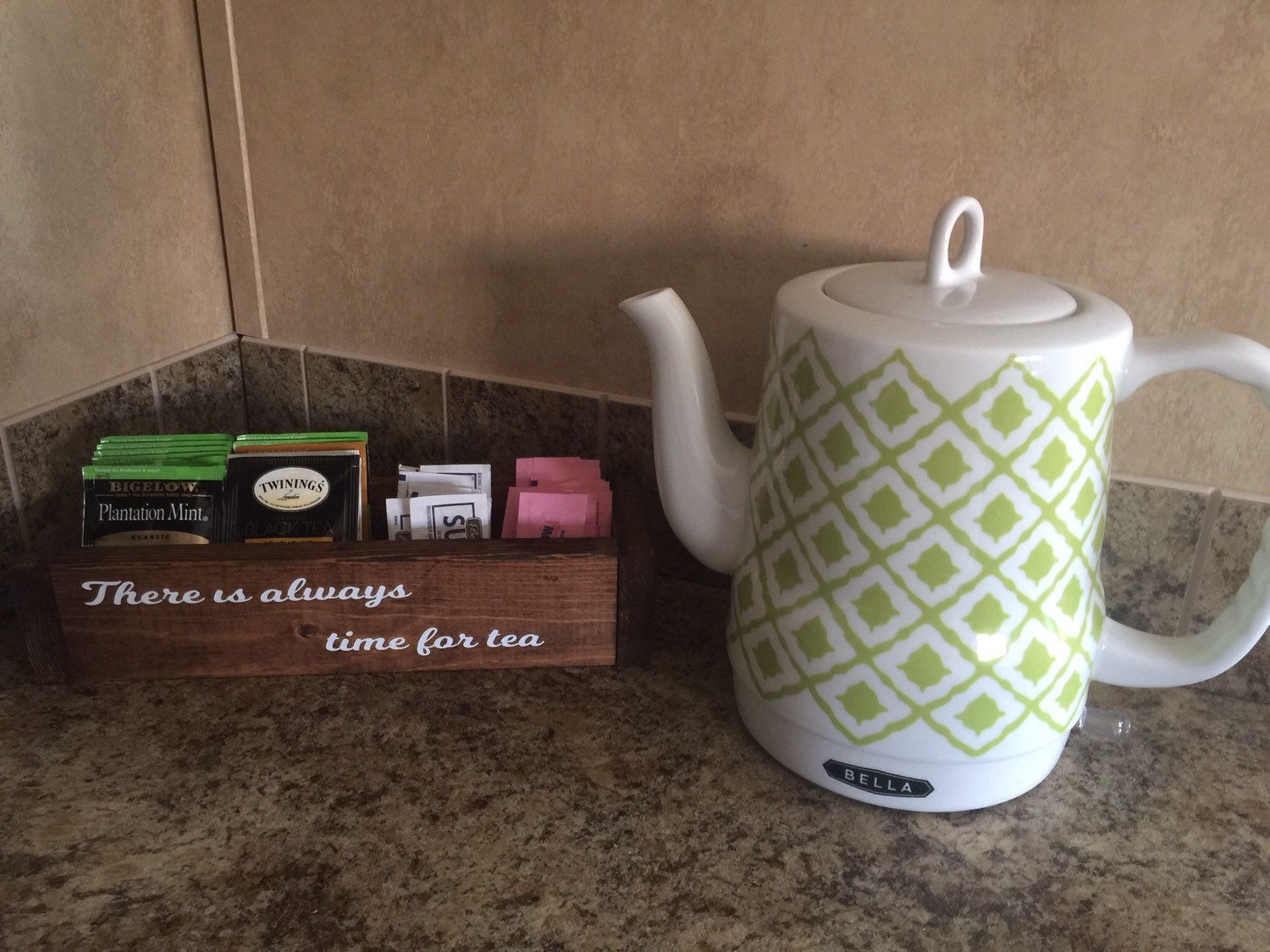 Rustic Wooden Tea Box Tea Organizer Kitchen Organizer Box - Etsy