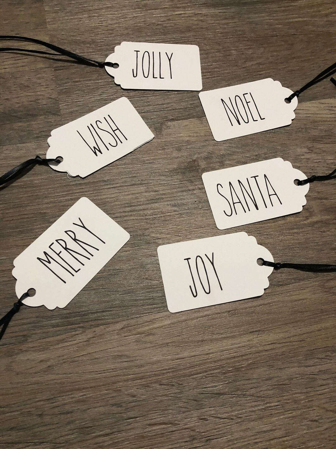 Black & White Christmas Gift Tags Set of 6 - Etsy