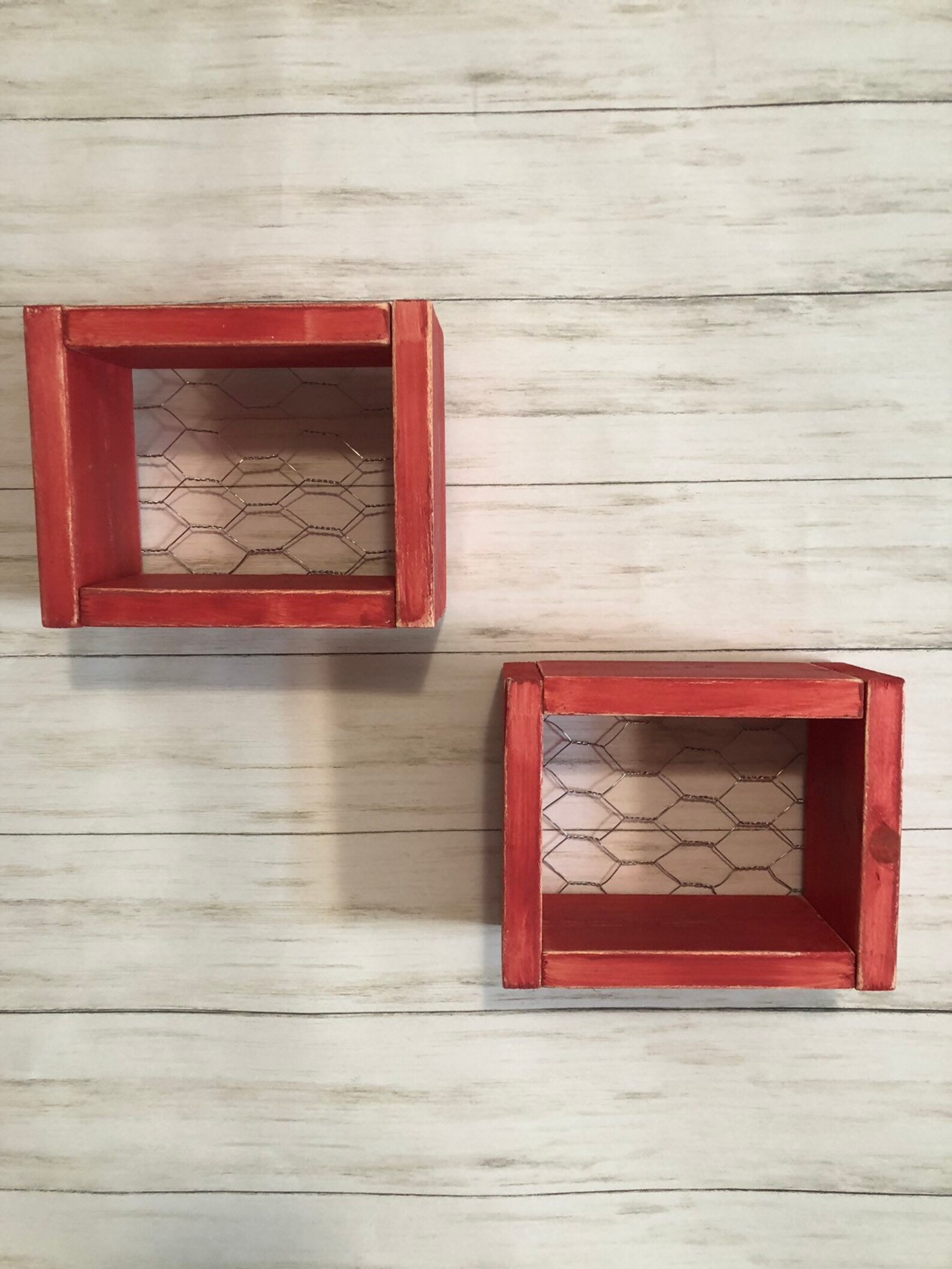 Chicken wire shelf set many colors farmhouse shelf set | Etsy