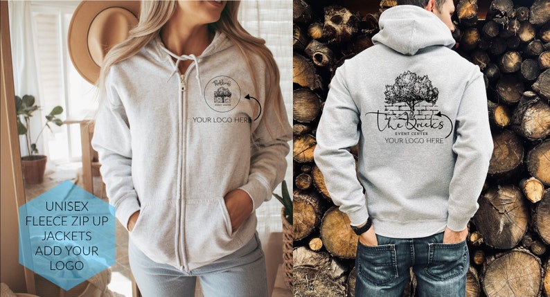 Custom Business Logo Zip up Hoodie Custom Hoodie - Etsy