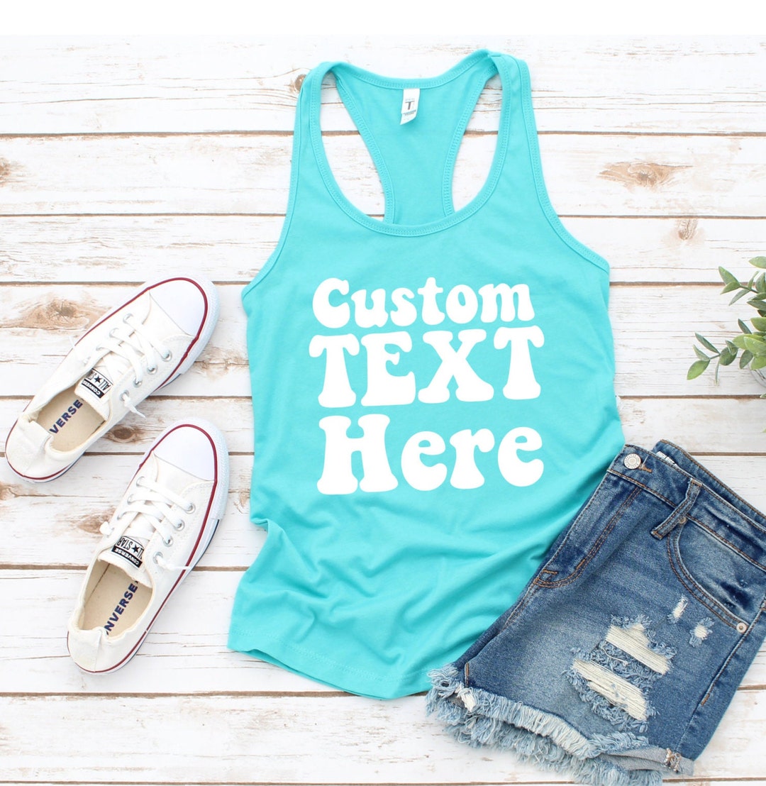 Custom Text Tank, Retro Text Tank, Custom Logo Tank Top, Business Logo ...