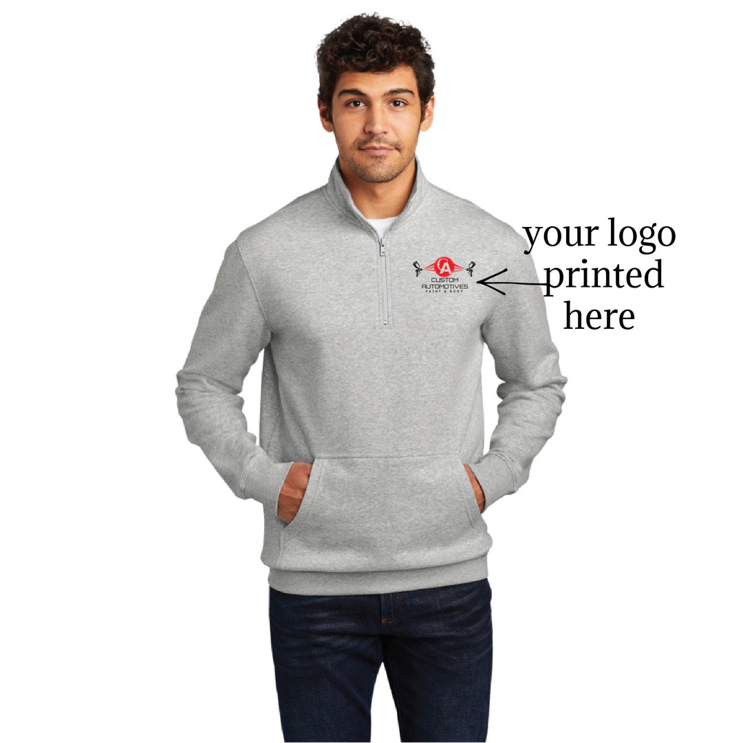 Custom Business Logo 1/4 Zip up Pullover, Custom Fleece Pullover ...