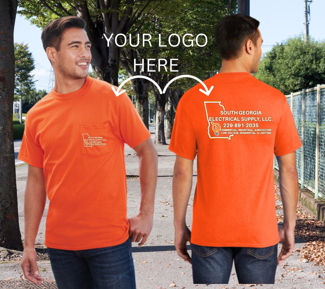 Business Logo Pocket Shirts, Custom Tee, Front Pocket Logo Shirts ...