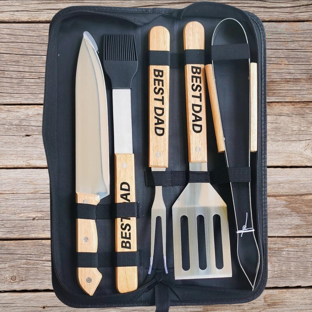Personalized BBQ Griddle Tool Set - Custom Engraved Grill Utensils ...