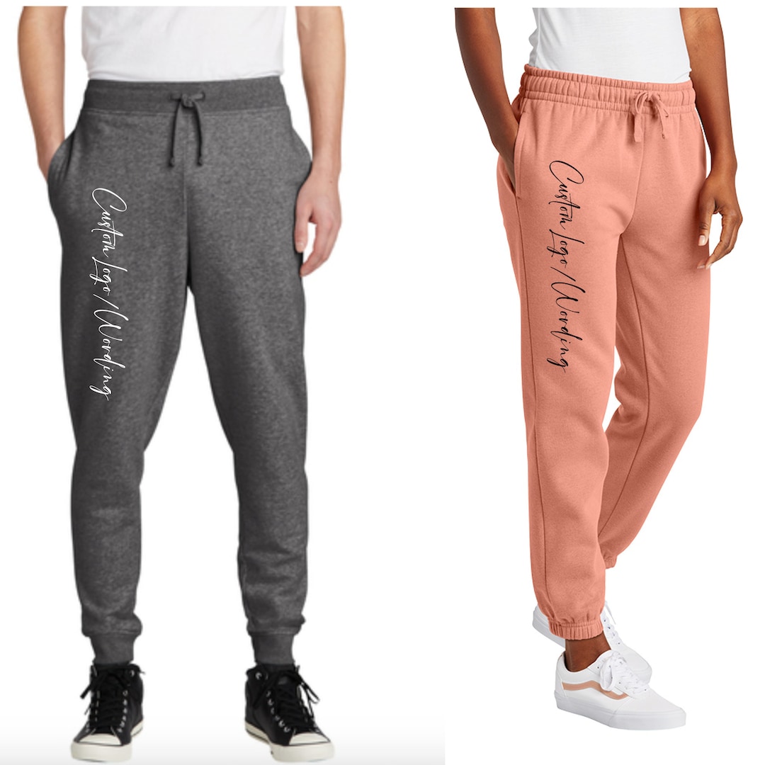 Custom Business Logo Joggers, Custom Fleece Joggers, Personalized Logo ...