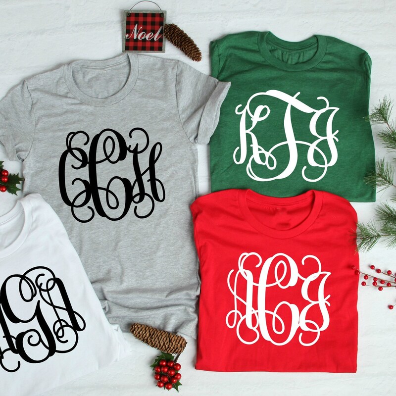 Monogram Tshirts - Etsy