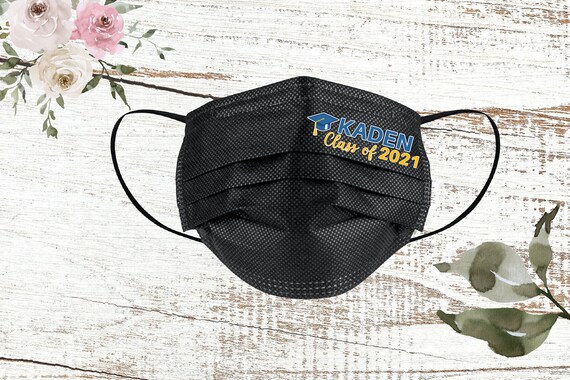Disposable Face Mask// Black// Custom// Personalize Mask// - Etsy
