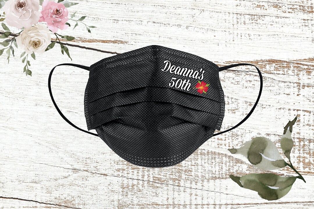 Disposable Face Mask// Black// Custom// Personalize Mask// Personalized ...