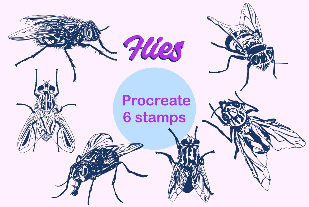 6 Flies Stamps | Brushes - Etsy